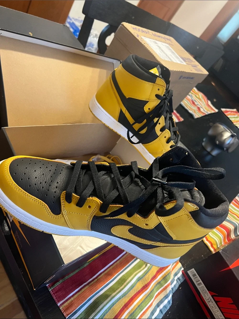 Nike | Shoes | Nike Black And Yellow Air Jordan Shoebox | Poshmark